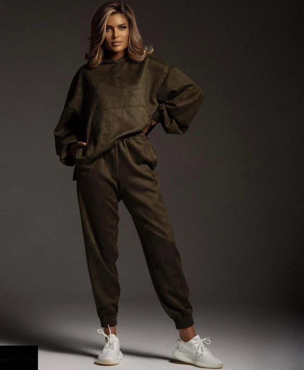 Дамски ефектен комплект B3411 маслено зелен