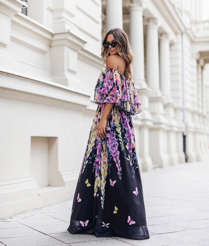 Дамска дълга рокля L9010 черен