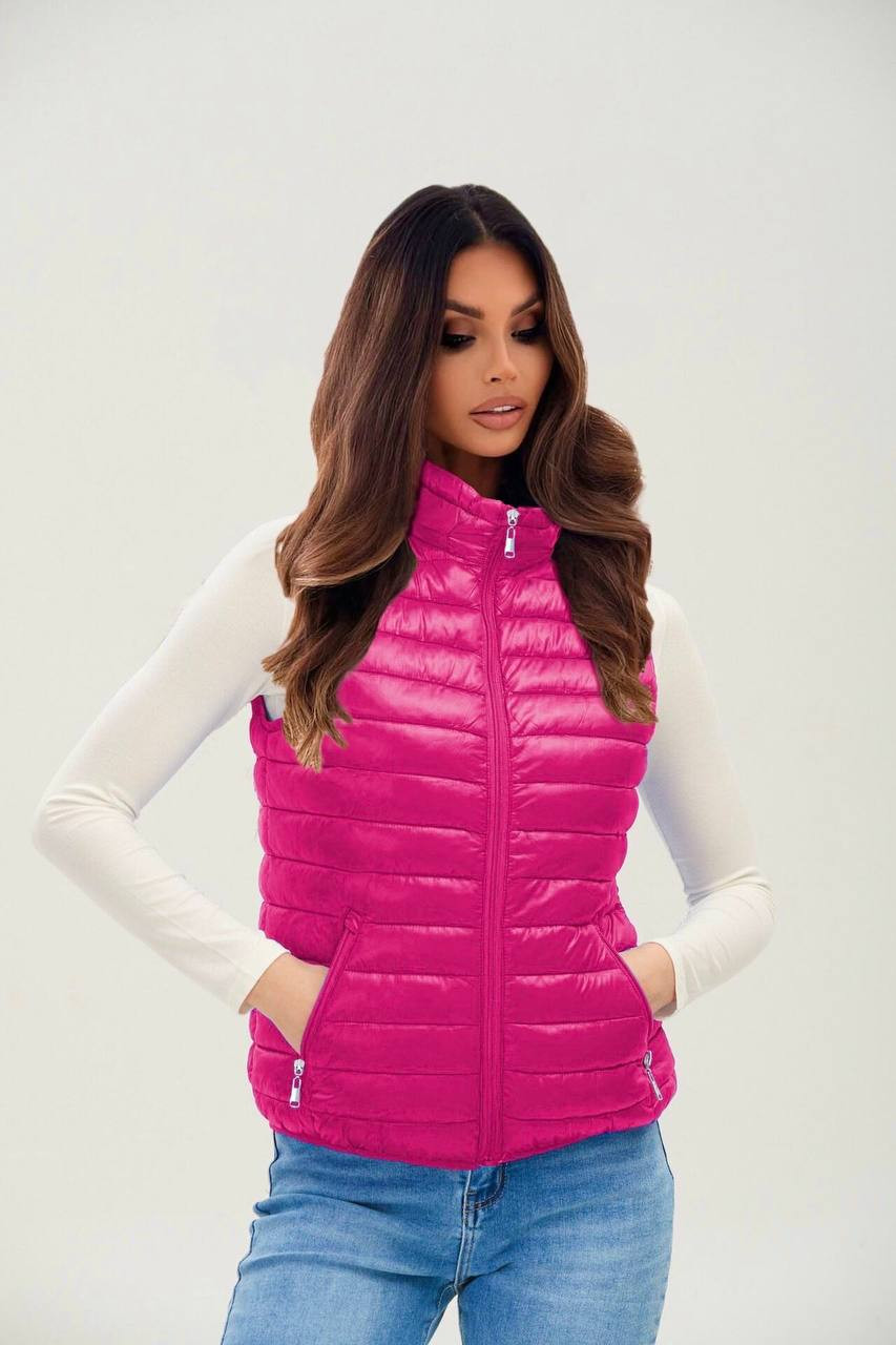 Дамски елек с цип K706 циклама