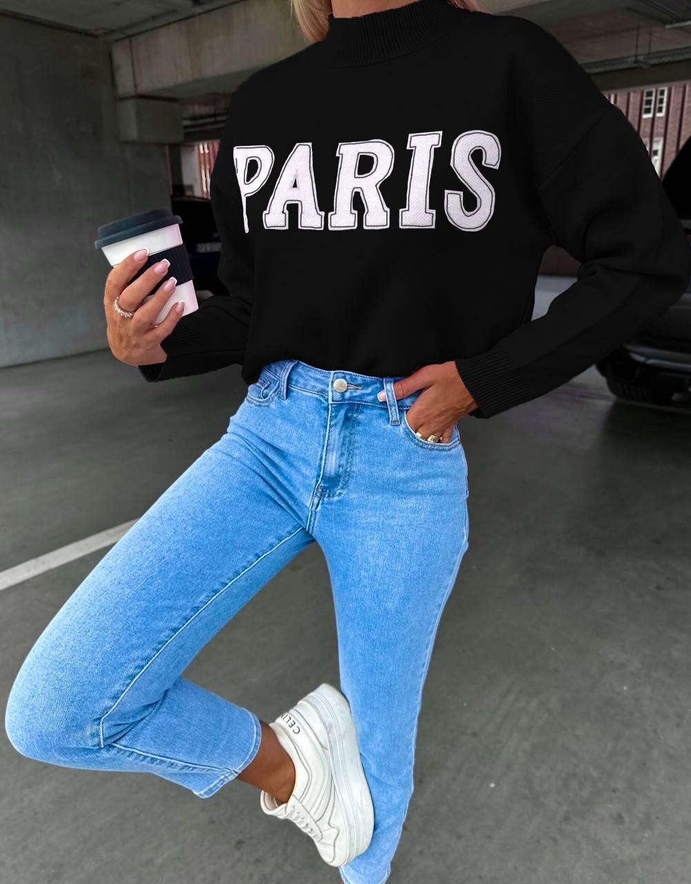 Дамска поло блуза K7286 черен